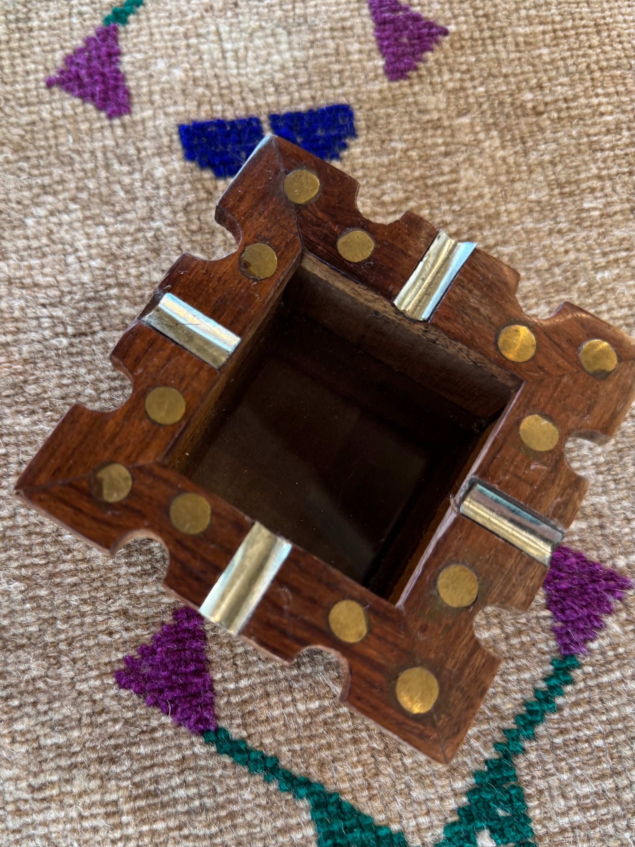 esc. Wood & Brass Inlay Joint Tray